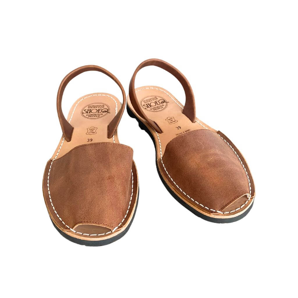 Classic Avarca in Chocolate - Handmade Spanish Shoes for Women - Shoeq