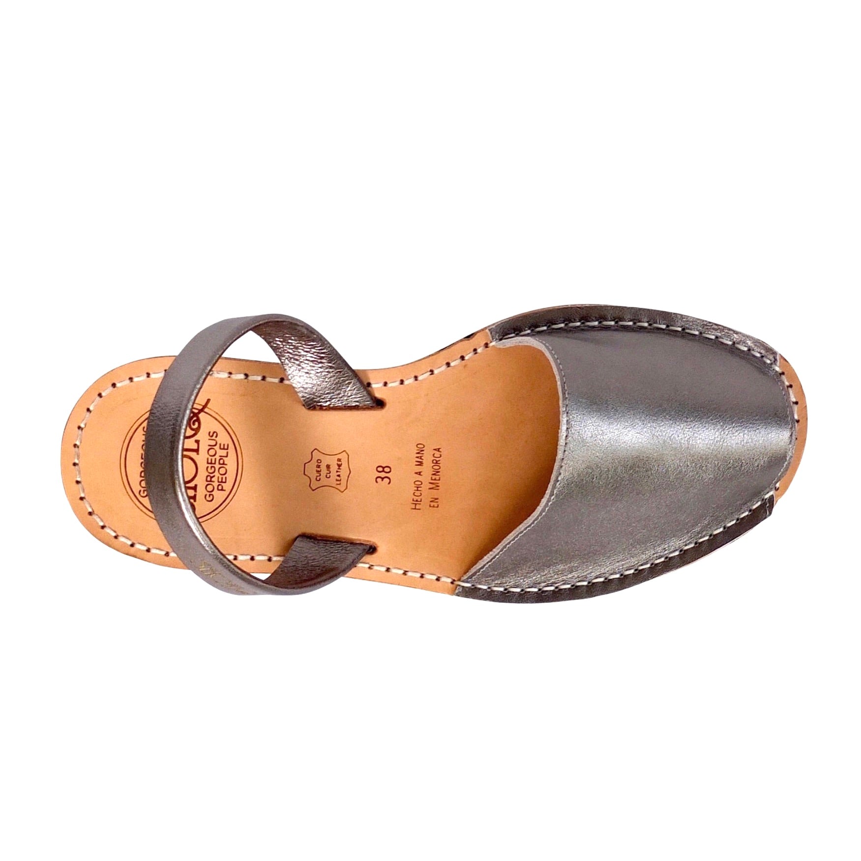 Classic Avarca in Metallic Pewter-Handmade Spanish Shoes for Women - Shoeq