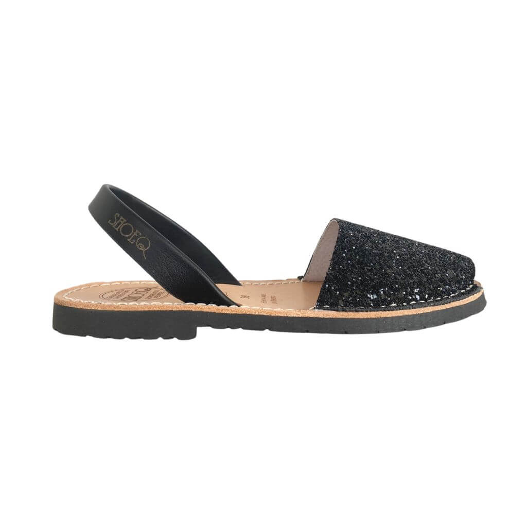 Classic Avarca in Midnight Glitter - Handmade Spanish Shoes for Women ...