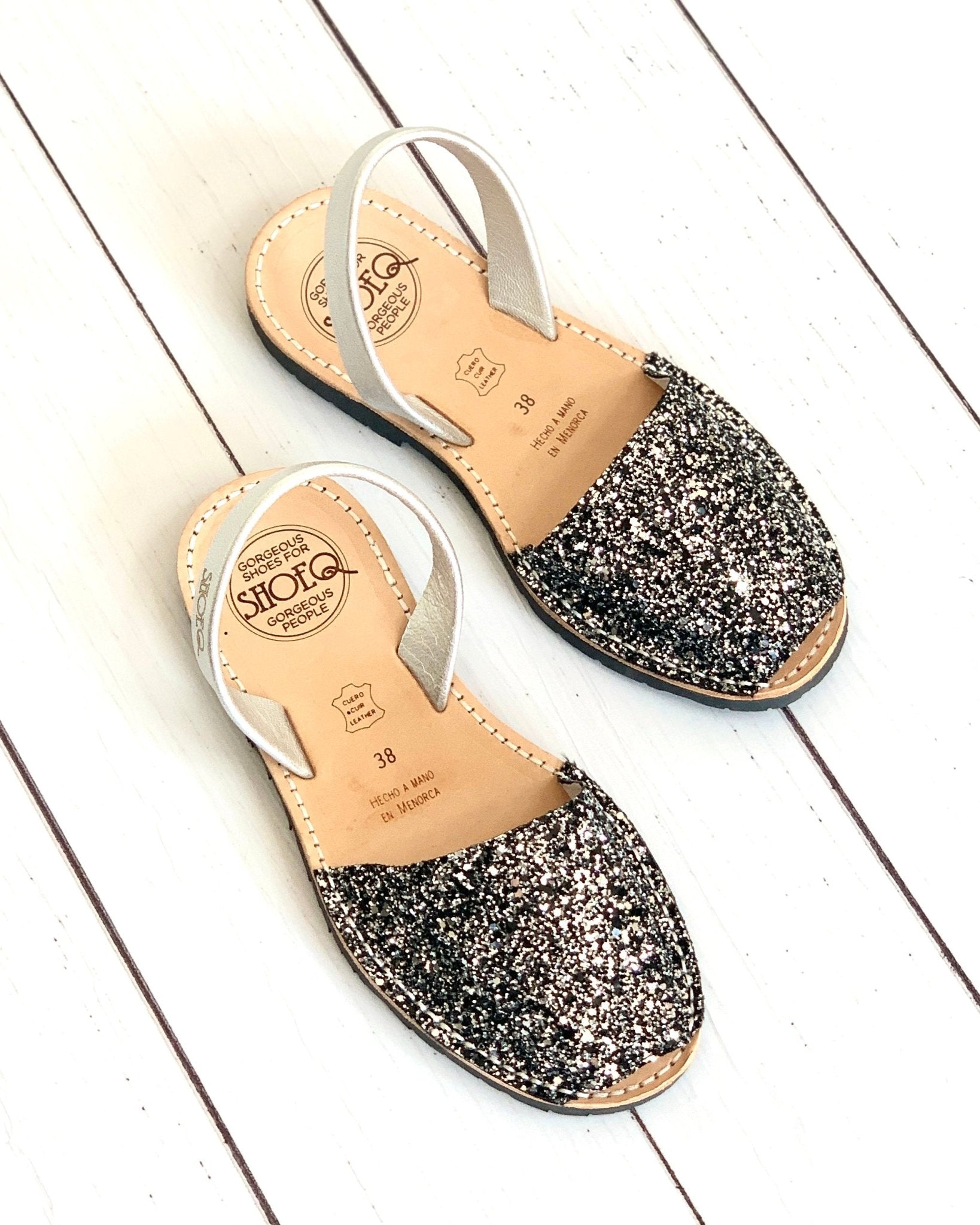 Classic Avarca in Rockstar Glitter - Handmade Spanish Shoes for Women ...